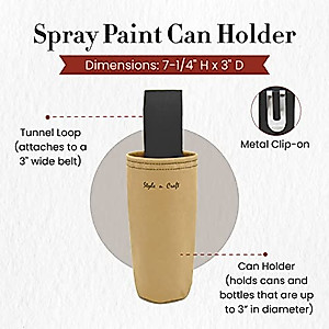 Style n Craft Spray Paint Can Holder, Heavy-Duty 600D Polyester Spray Paint Can Holder, Khaki and Black (76022)