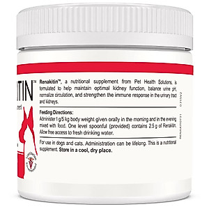 Renakitin Kidney Supplements for Dogs Cats - Contains Chitosan & Calcium Carbonate, Support Optimal Kidney Function, Great Tasting Chicken Flavor, 6.3 oz