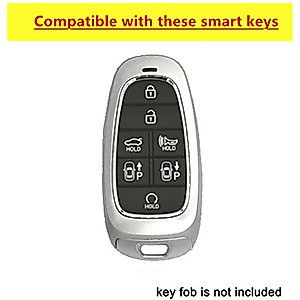 BINOWEN for Hyundai Key Fob Case Cover, TPU Key Fob Shell Protector Case Keyless Remote Smart Key Holder Fits for Hyundai Sonata Santa fe Tucson (Black)