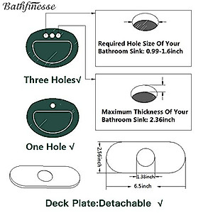 Bathfinesse Brushed Nickel Bathroom Faucet Bathroom Sink Faucets&Parts with Pop Up Drain Assembly Vanity Bath Deck Mount Single Handle Single Hole Commercial Trough Stream Water Supply Lines Lead-Free