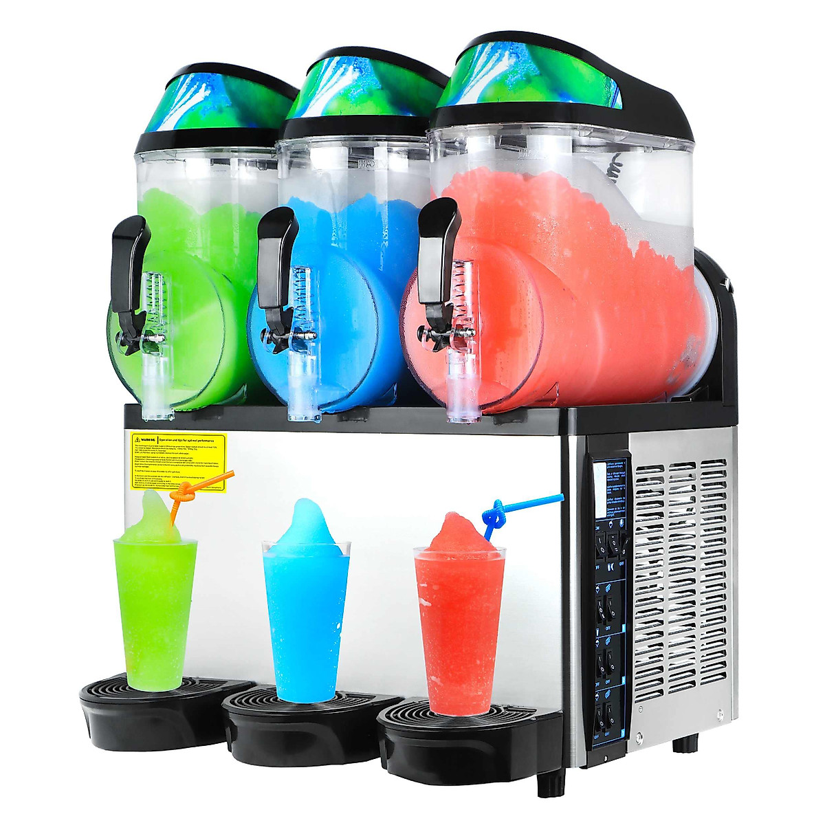 REEGIN-TECH Commercial Slushy Machine 110V/60HZ, Margarita Machine Granita Frozen Beverage Machine Slushie Maker Juice Beer Syrup Cocktail for Bar Buffet Cafe Restaurant Party (3 Tanks 9.6 Gallons)