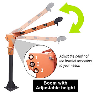 ROCK-HULK 2200lb Folding Truck-Mounted Bed Crane Hoist Lift Pickup with 5000lb Winch, Painted Steel Pickup Truck Jib Cranes for 12V/24V Electric/Hand Operated Winch