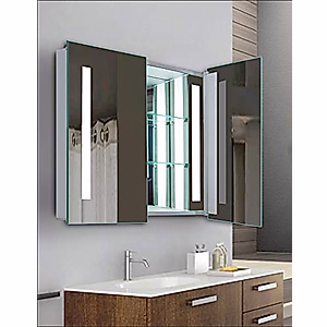 Miseno MMC3026LED MMC3026LED 30" W x 26" H Rectangular Frameless Wall Mounted Medicine Cabinet with LED Lighting