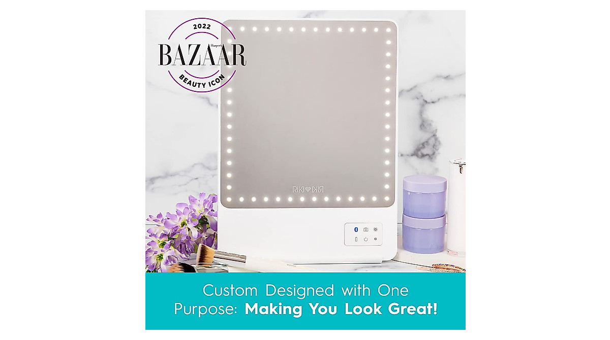 Glamcor Riki Skinny Smart Vanity Mirror with HD LEDs & Bluetooth