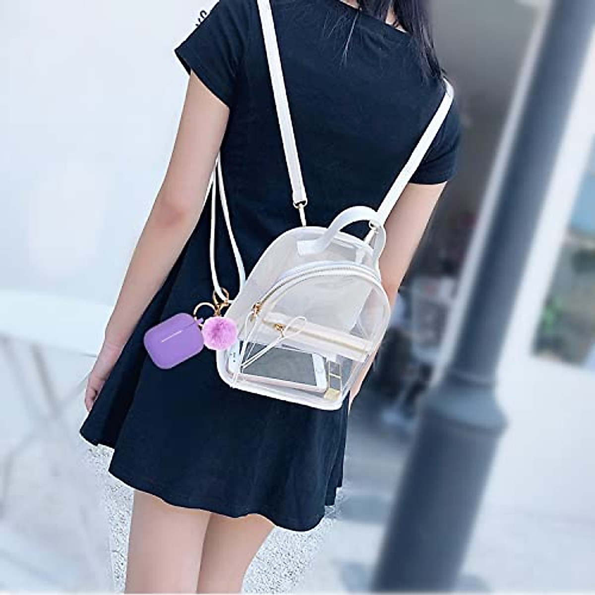 Case for Airpods Pro 2nd Generation,Cover for AirPods Pro 2 Case Cover Cute with Keychain Pom pom Ball Kit for Women Girls, Silicone Skin Case for Apple Airpods Pro 2nd Gen Charging Case (Purple)