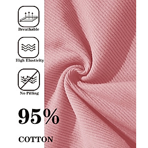 CuteByte 6 Pack Womens Cotton Underwear Sexy Breathable High Cut Panties Low Rise Cotton Cheeky Hipster S-XXL（6 Pack A,M）