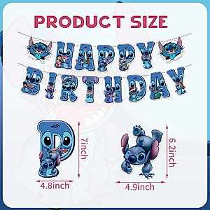 Cartoon Birthday Decorations Happy Birthday Banner Hanging Swirls for Birthday Party Supplies