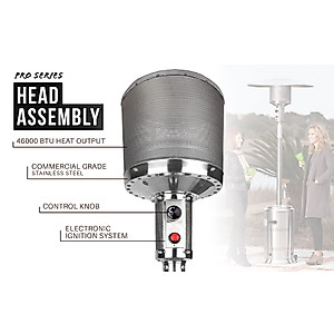 Fire Sense 63047 Pro Series Head Assembly 46,000 BTU Propane Patio Heater Head Replacement Fits With Model: Pro series 61436