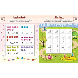 Kindergarten Activity Book Unicorns: 75 Games to Practice Early Reading, Writing, and Math Skills (School Skills Activity Books)