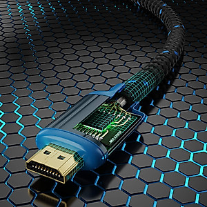 HDMI Extension Cable Male to Female (8 Feet), 8K & 10K Ultra HD, High-Speed, HDCP, ARC, 3D, 1080p to 2160p Video, 50Gbps Bandwidth