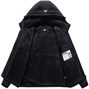 MOERDENG Women's Waterproof Ski Jacket Warm Winter Coat Outdoor Windbreaker Hiking Snowboarding Jacket