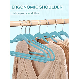 HOUSE DAY 20 Pack Plastic Hangers, Aqua Hangers Extra Wide Hangers with 360 Swivel Hook, Space Saving Hangers for Shirts, Pants, Heavy Duty Hangers for Coat, Suit