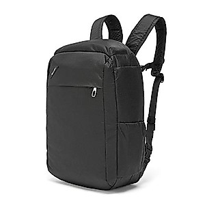 Pacsafe Vibe 28 Liter Anti Theft Commuter Backpack Opens Suitcase Style and Fits 16 inch Laptop Casual Daypack, Black, One Size