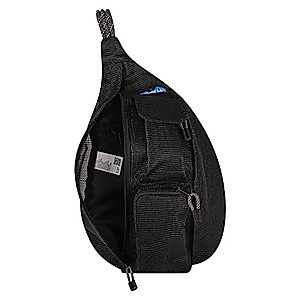 KAVU Mini Beach Rope Bag Mesh Crossbody Sling Backpack - Black