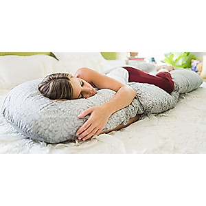 Leachco Back 'N Belly Bunchie Pregnancy/Maternity Body Pillow, Splash Gray , 1 Count (Pack of 1)