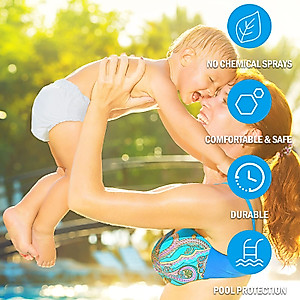 Huukeay 4 Pieces Swim Diapers Reusable Baby Swim Diapers Adjustable Snap Swim Diapers Washable Pool Swim Diapers for Unisex Baby Girls Boys (White, Green, Blue, Navy Blue,12-24 Month)