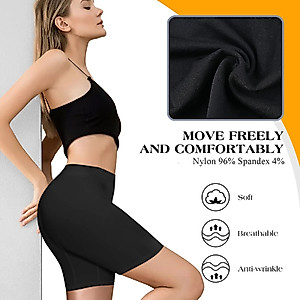 ZENUTA 2Pack Anti Chafing Shorts Women, Seamless Slip Shorts for Under Dresses, Spandex Bike Shorts for Yoga Workout (Black Nude, XX-Large)