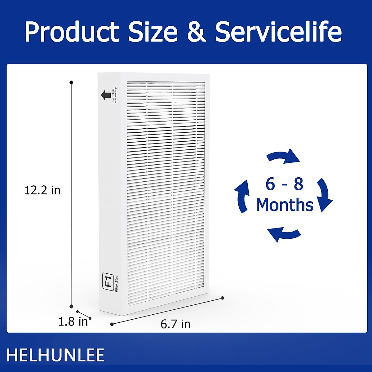 HELHUNLEE F1 4-Pack H13 HEPA Filter Replacement, Fit for 3M Filtrete C01 T02 Air Purifier, 4 Pack