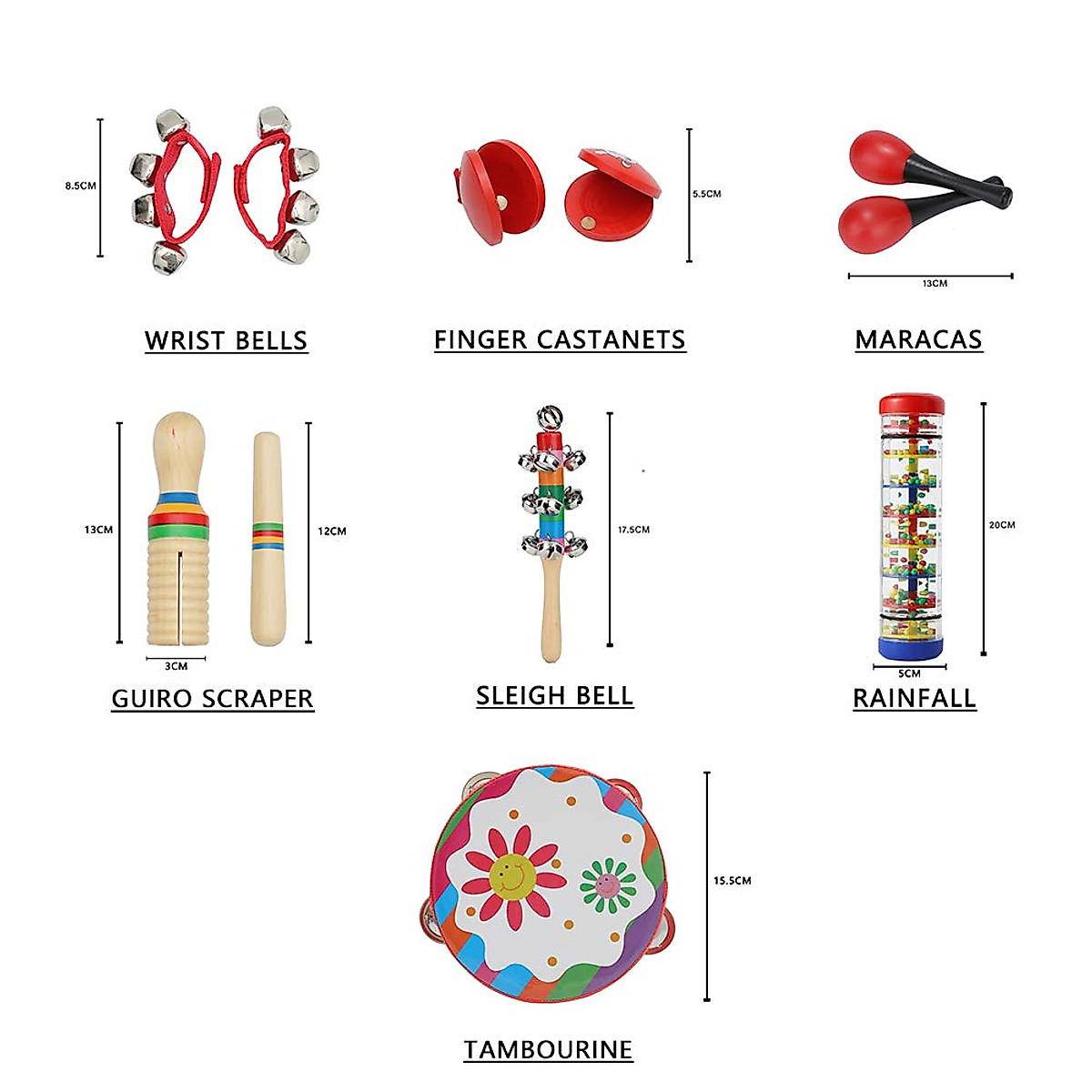 Kids Musical Instruments Toys Set: Baby Music Toys Montessori Percussion for Toddlers - Preschool Educational Musical Toys Set for Boys and Girls with Storage Bag (Red)