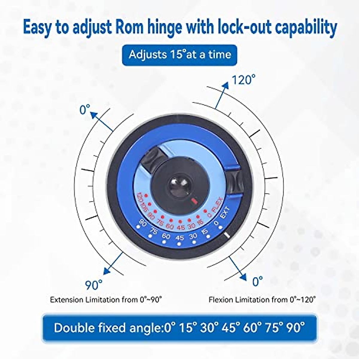 Orthomen Hinged ROM Elbow Brace, Adjustable Post OP Elbow Brace Stabilizer Splint Arm Injury Recovery Support After Surgery Fracture Rehabilitation (Left)