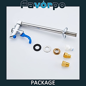 Favorpo Glass Filler 10 Inches Deck Mount Faucet Glass Filling Station Water Station for Restaurants Kitchen Bar G1/2" Male with 3 Connector Adapter Brass Structure