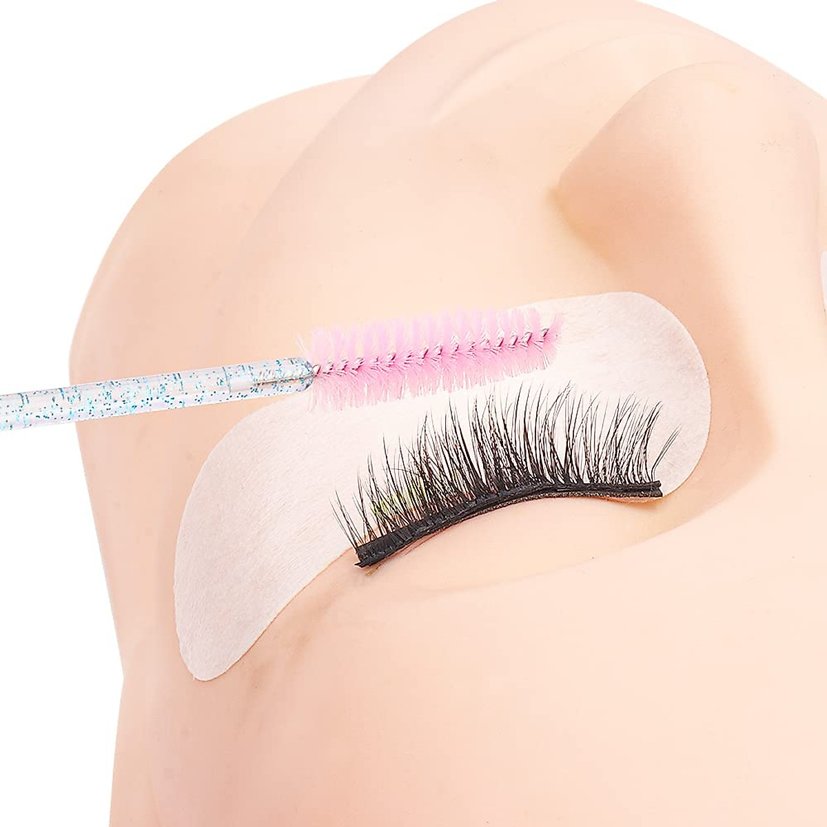 300 Pack Glitter Mascara Wands Disposable EyeLash Spoolie Brushes Makeup Applicator Eyelash Extension Tool Kit (3 colors mix)