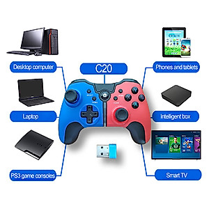 Wireless Game Joystick Controller, YILIKANG 2.4GHZ Gaming Joystick Controller Gamepad Remote Compatible with Android IOS Phones and Tablets, PS3, PC Windows XP/7/8/10