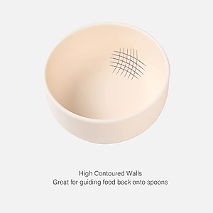 YOOFOREA 6 Piece Silicone Baby Feeding Set I Roll Up Bibs, Bowls, Spoons, for Babies Toddlers Boys Girls I 100% Food Grade Silicone I BPA BPS PVC Free, Dishwasher Safe, Easy to Clean (Tea & Cream)