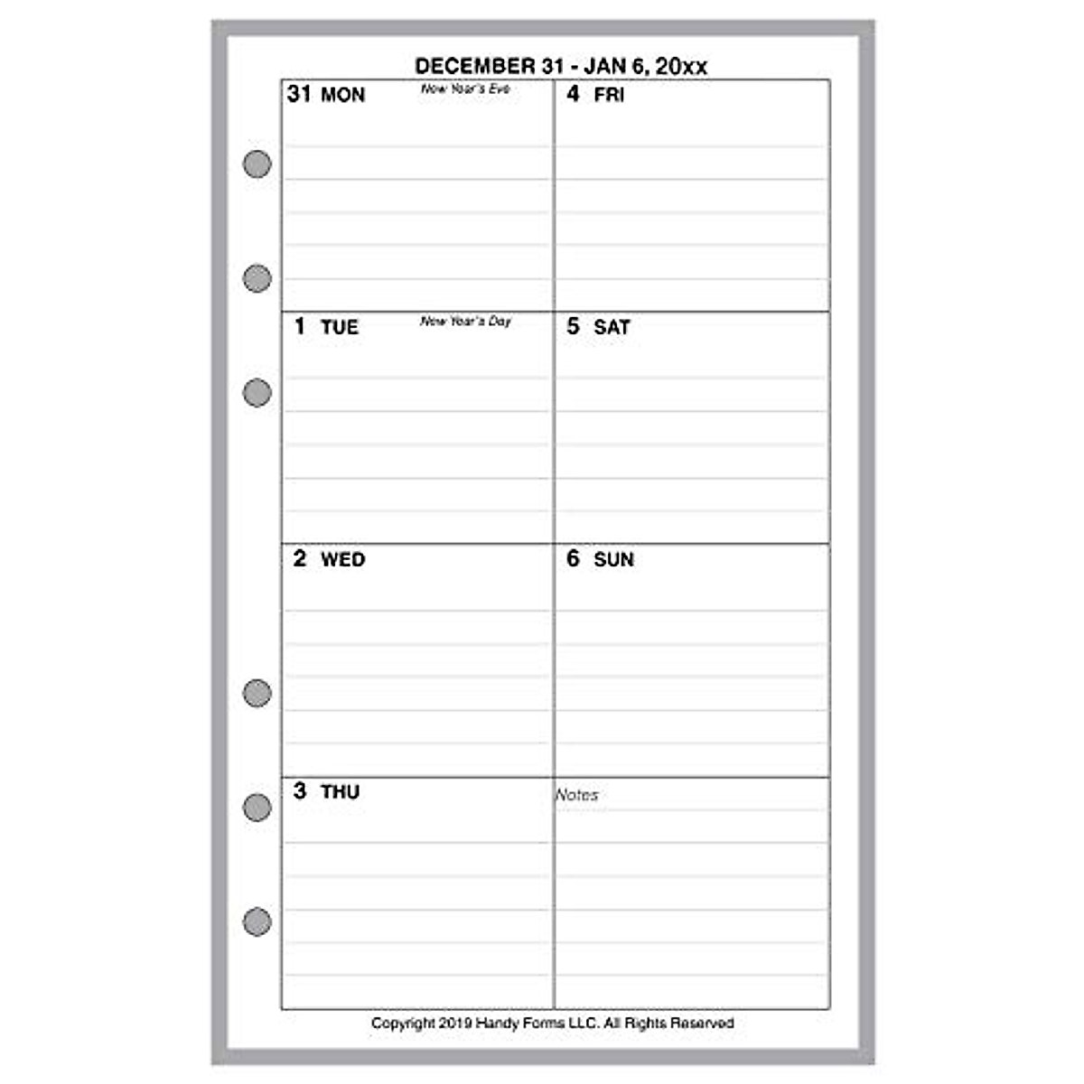 2023 Weekly & Monthly Planner for Compact Size notebooks by Franklin-Covey Compact Size, and Others. 1 Page Per Week, 2 Pages Per Month, Week Starts on Monday. Style D, with Lines.