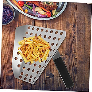 HEMOTON 3pcs French Fries Shovel Popcorn Machine Popcorn Metal Pooper Scooper Ice Scooper Perforated Metal Scoop Scooper for Snacks Ice Cube Shovel Kitchen Gadgets Kitchen Grain Scoop Food