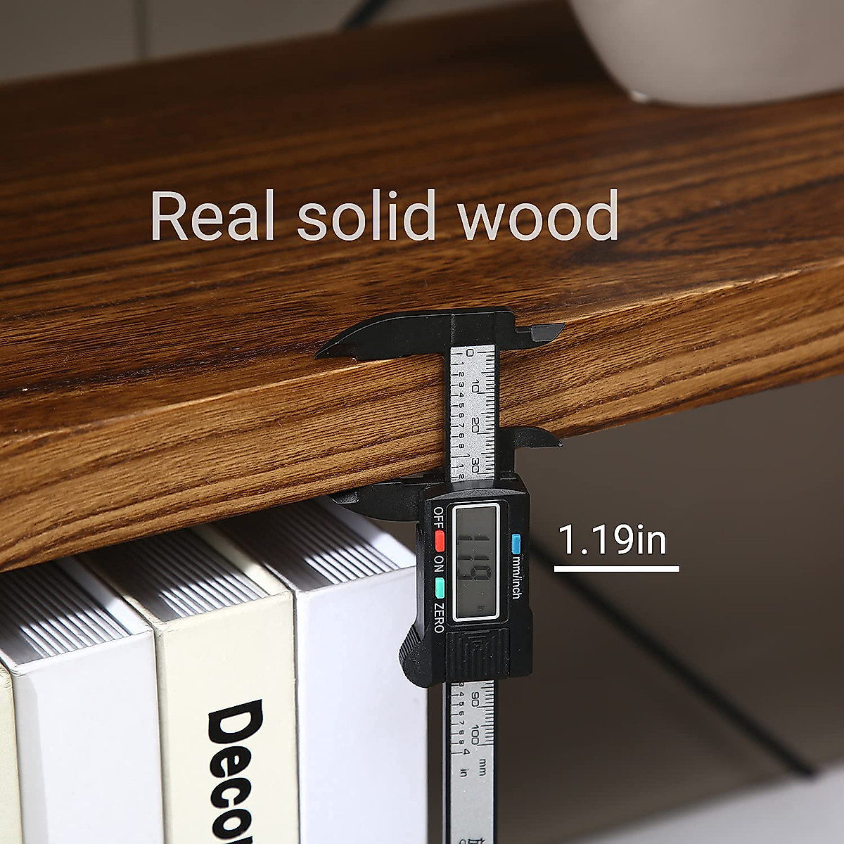 WH-AOERPUMY Solid Wood Bookshelf,4 Tier Rustic Vintage Industrial Etagere Bookcase, Open Metal and Wood Vintage Book Shelf, Retro Brown (Real Wood)(4-Tier)