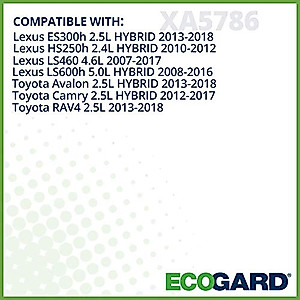 ECOGARD XA5786 Premium Engine Air Filter Fits Toyota RAV4 2.5L 2013-2018, Camry 2.5L HYBRID 2012-2017, Avalon 2.5L HYBRID 2013-2018 | Lexus LS460 4.6L 2007-2017, ES300h 2.5L HYBRID 2013-2018