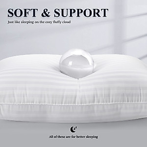 COZSINOOR Bed Pillows for Sleeping [Pack of 2] Cozy Dream Series Hotel Quality Pillows Premium Plush Fiber, Breathable Cooling Cover Skin-Friendly (Queen (Pack of 2))