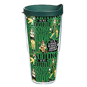Tervis Made in USA Double Walled Warner Brothers - Elf Ninny Pattern Insulated Tumbler Cup Keeps Drinks Cold & Hot, 24oz, Clear