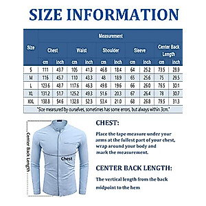 COOFANDY Men Beach Shirts Long Sleeve Linen Button Down Mandarin Collar Vacation Shirts Sky Blue