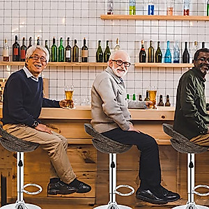 ZenStyle Set of 2 Rattan Style Open Back Swivel Barstool Height Adjustable Brown Wicker 360° Swivel Patio Bar Stool for Indoor and Outdoor