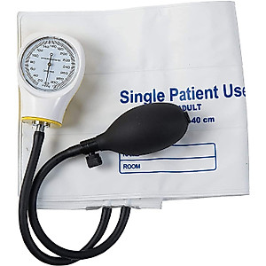 MABIS Disposable Sphygmomanometer Manual Arm Blood Pressure Cuffs, Single Use, Adult, White (Pack of 40, 200 Count Total)