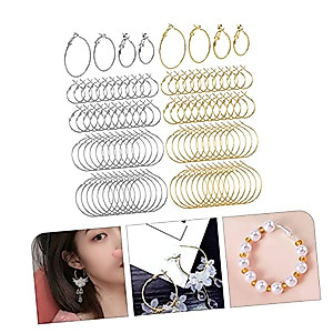 SEWACC 384 Pcs Earring Hoop Jewelry Findings Jewelry Making Supplies Earrings Charm Wine Charm Rings Earring Making Kit Earrings Bezel Charm Hoops for Jewelry Making Earring Findings