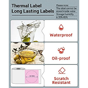 Phomemo M110 Label Maker with 1.96" x 1.96"（50x50 mm） Round Thermal Label for Barcode Label, DIY Logo Design