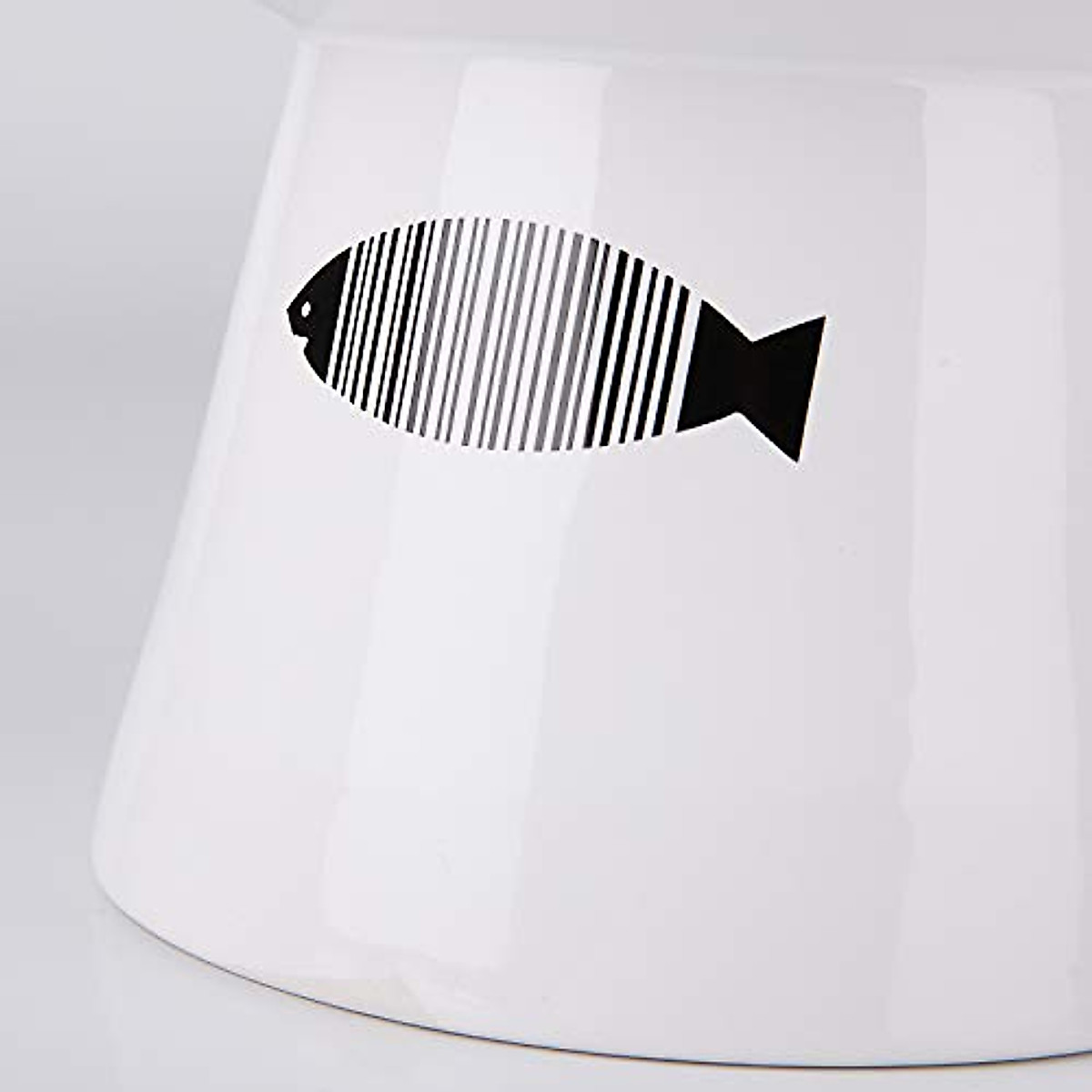 Yangbaga Cat Raised Food/Water Bowl for Elder Big Cats, Non-Skid 4.8x6.4in Premium Ceramic Cat Bowls with Stand, Sturdy and Anti-Fall… (White)