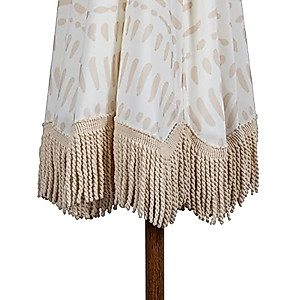 BEACH STATE Summerland 6.5 Feet Beach Umbrella with Fringe - Outdoor Umbrella - UV50+ Sun Protection (Laguna)