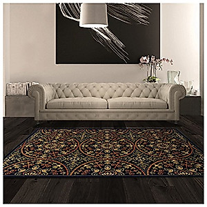 Superior Fancy Medallion Area Rugs & Runners Rug, 8 ft x 10 ft, Midnight Blue