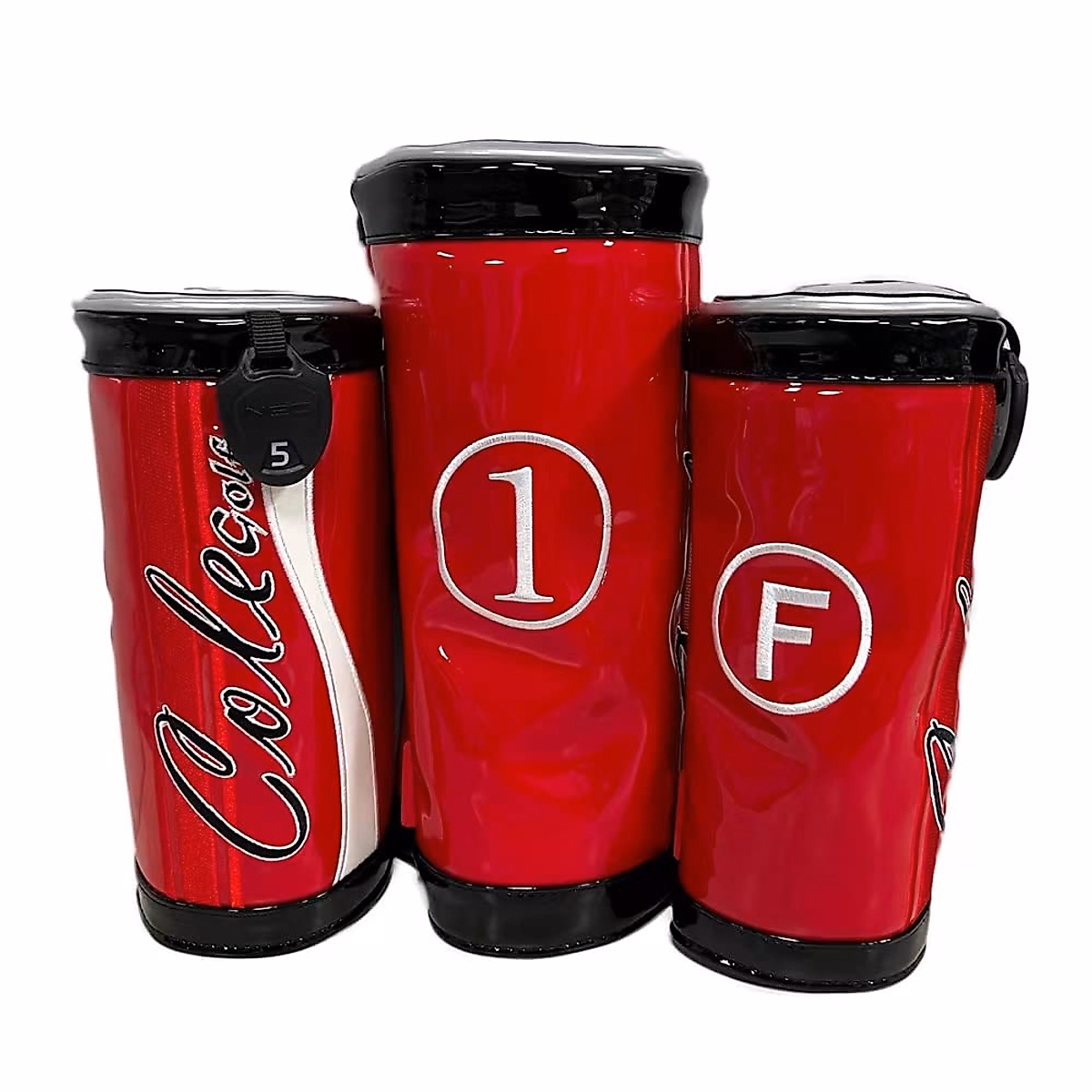 HELLO NRC Golf Club Covers 3 Pieces Golf Club Head Cover Easy Pull Can PU Waterproof with Interchangeable Labels Suitable for All Golf Brands