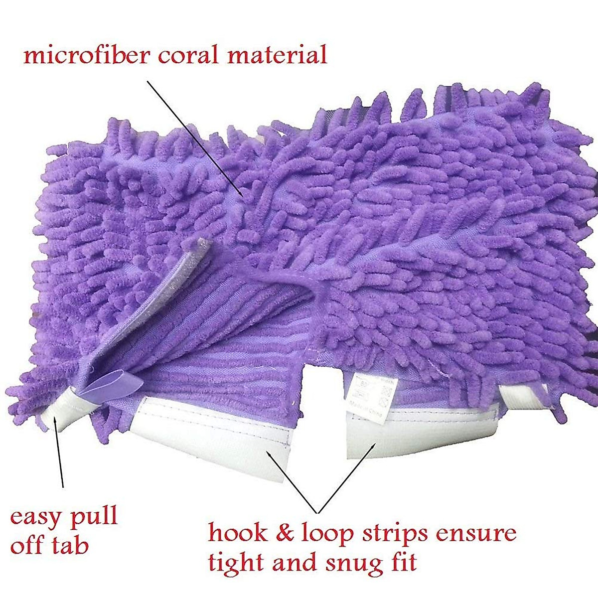 Turbokey 3 Pack Shark Steam Pocket Mops,Household Washable Microfiber Mop Pads Cleaning Pads Replacement for S3500 Series, S3501, S3601, S3550, S3901, S3801, SE450 (Purple,ZCM3)