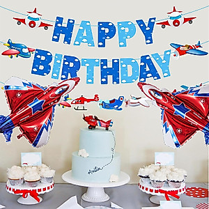 40"Airplane Balloons - Fighter Jet Shaped Foil Mylar Balloons for Baby Shower Kids' Boys Birthday Party Supplies Decorations