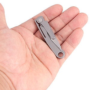 Samior TS105 Titanium Folding Scalpel Knife, Mini Slip Joint Utlitly EDC Keychain Knife with 10pcs 11# replacable Blades, Craft Working, Box Opening, Light Daily Use Knives