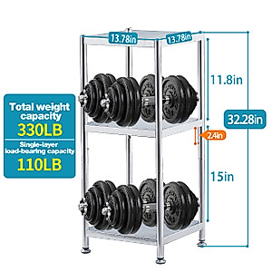 susunnus Stainless Steel Shelves 13.8in-3 Tier, Corner Shelf, Storage Shelves, Narrow Metal Shelf, Stainless Steel Shelf, Kitchen Storage Rack for Small Spaces Tall Skinny Shelf