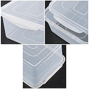 Nesmilers 6.5 Quarts Clear Latching Box, Plastic Storage Containers with Lids Set of 4