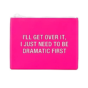About Face Designs Hilarious Say What Collection - Zippered Silicone Makeup Bag, 6.25 x 8-Inch, Dramatic