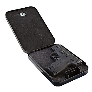 Lockdown Keyed Compact and Subcompact Handgun Vault with All Steel Construction, TSA Approval and CA DOJ Certification for Secure Storage and Travel